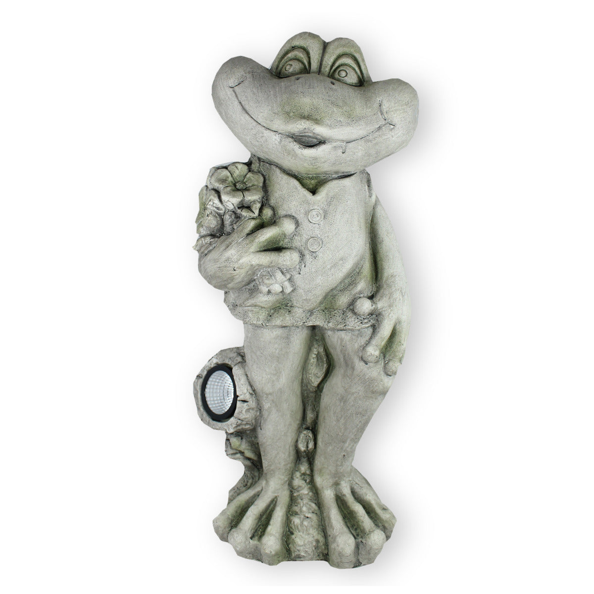 Dekofigur Frosch mit Solarlampe Gartenfigur Froschfigur Gartenleuchte